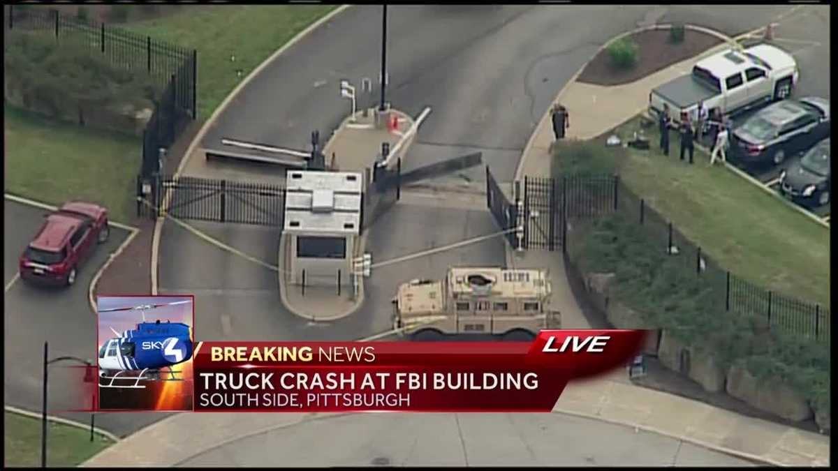 Photos: Dump truck driver rams front gate of Pittsburgh FBI building