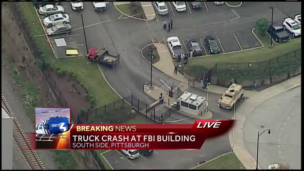 Photos: Dump truck driver rams front gate of Pittsburgh FBI building