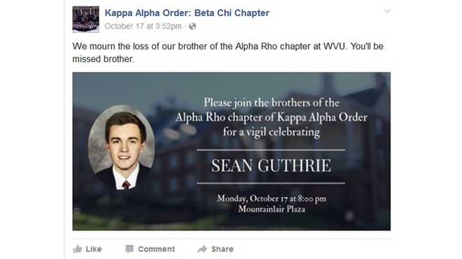 WVU student dies after fall from frat house roof