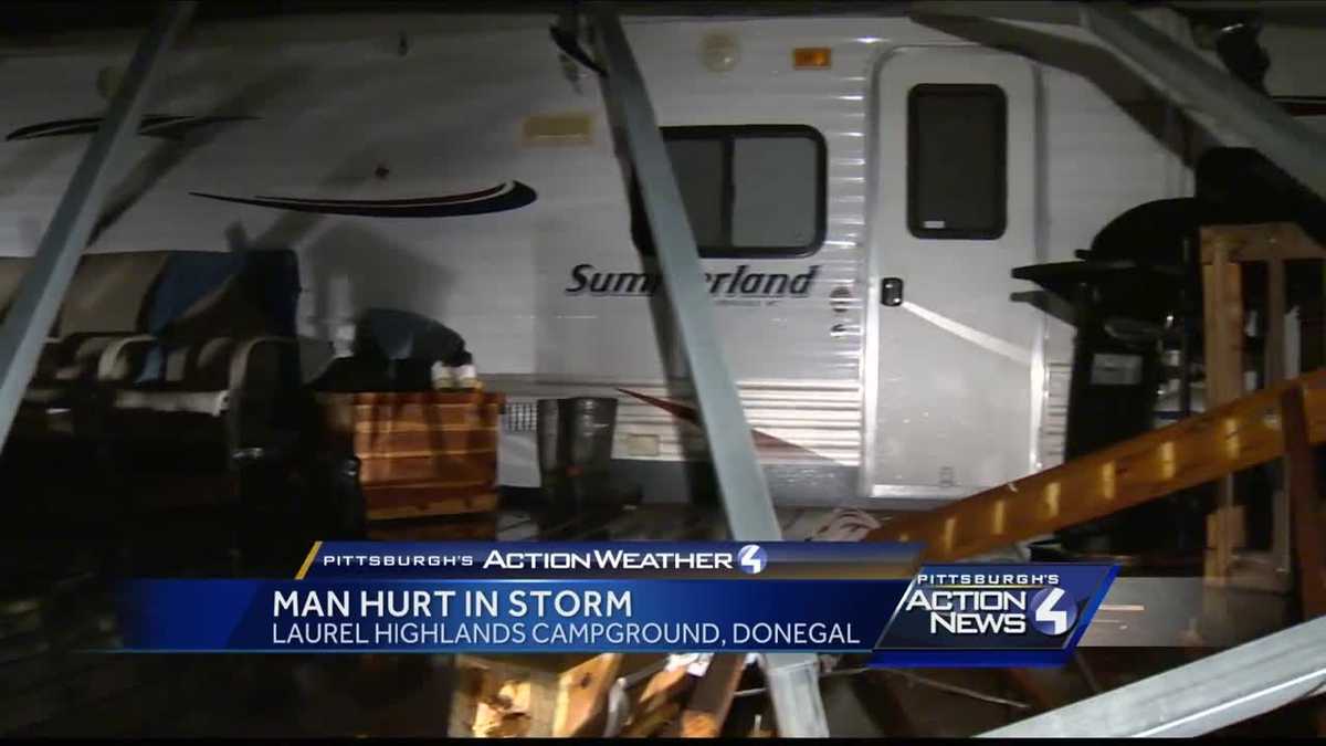 A man was hospitalized after strong storms hit Donegal