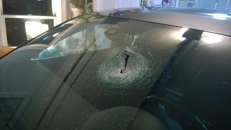 Photos: Car hit by rock thrown on I-376