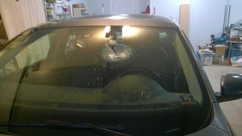 Photos: Car hit by rock thrown on I-376