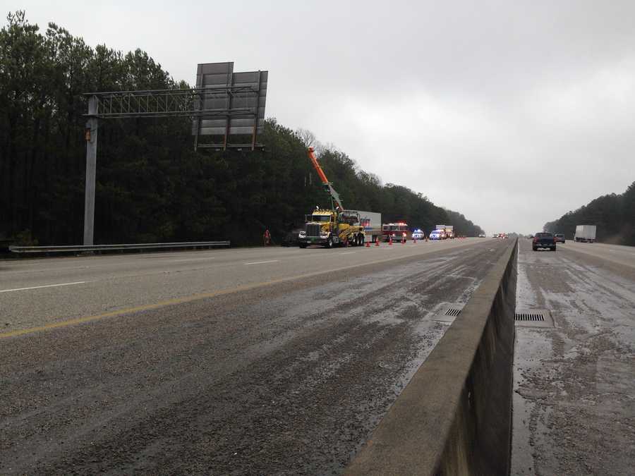 18-wheeler catches fire on I-459 South