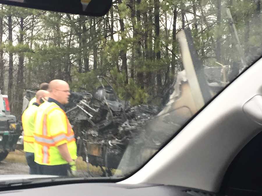 18-wheeler catches fire on I-459 South