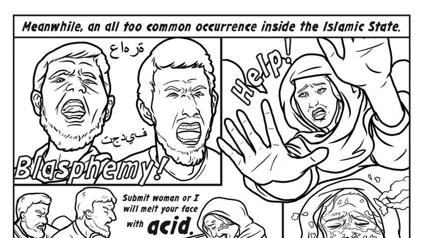 Company publishes graphic, 'anti-ISIS' coloring book