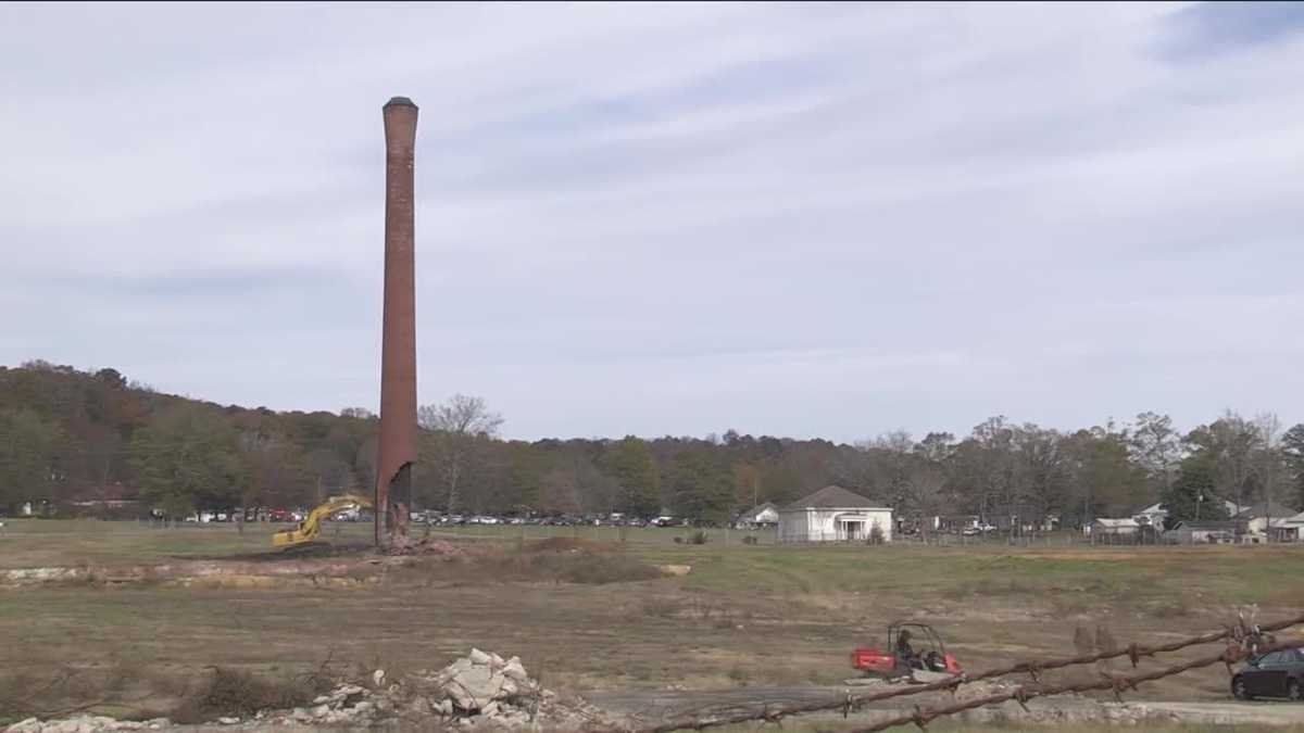 Avondale Mills smokestack demolished after several attempts