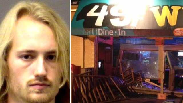 Police: Man crashes into NC bar over political argument