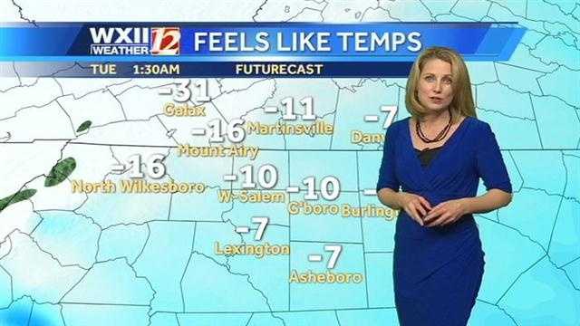 Futurecast: Hourly 'feels like' temps