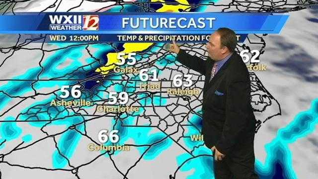 Images: Futurecast shows storm path, temperatures