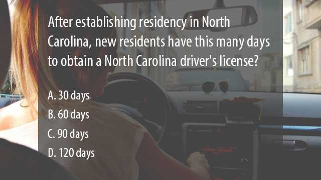 Can you pass the North Carolina driving test?