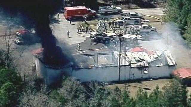 SKY4 PICTURES: Fire destroys fire station