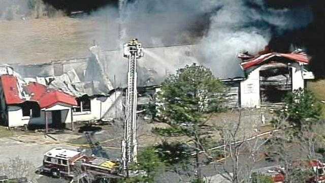 SKY4 PICTURES: Fire destroys fire station