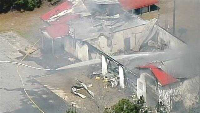 SKY4 PICTURES: Fire destroys fire station