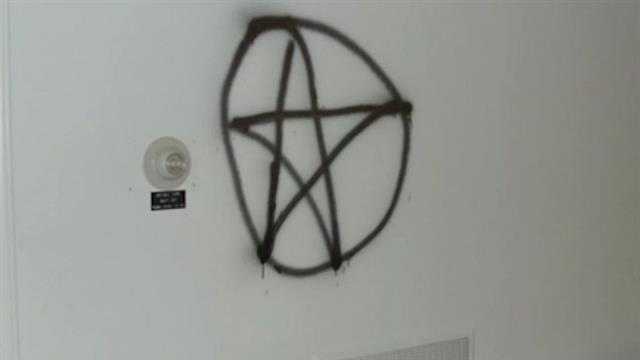 Satanic phrases, Nazi symbols painted in church