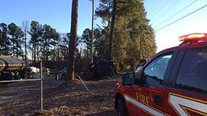 Pictures: Crash ends with car wrapped around tree