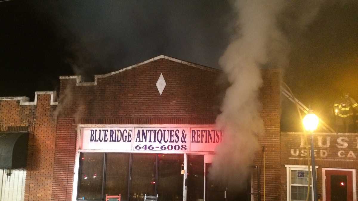 Pictures from scene of antique store fire