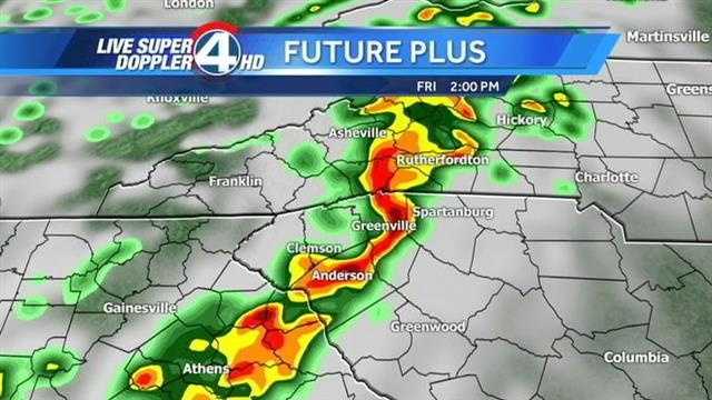 Friday hour-by-hour rain/storm outlook