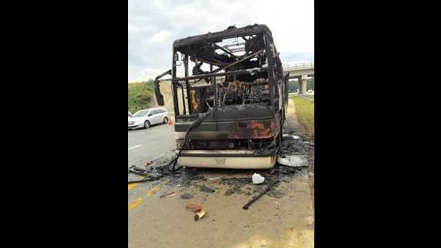 Driver escapes burning bus, leaving passengers behind, officials say