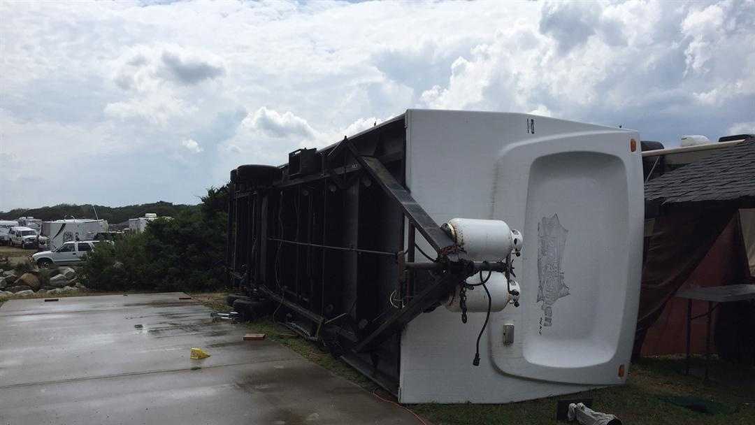 Strong winds overturn campers at campgrounds along SC coast