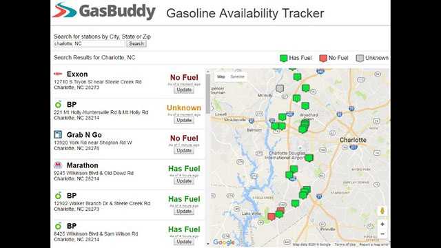 GasBuddy now shows where motorists can find gas in Southeast