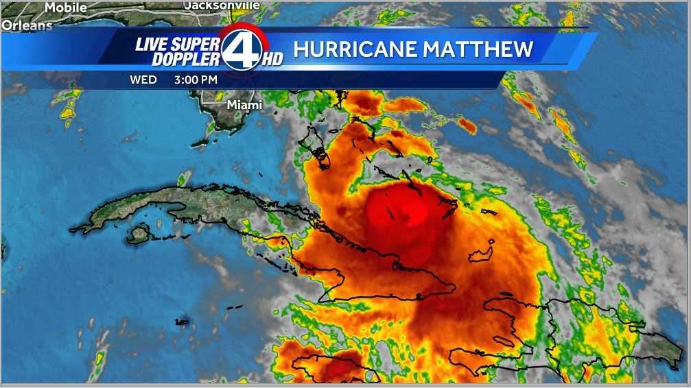 Hurricane Matthew Wed. afternoon maps, graphics