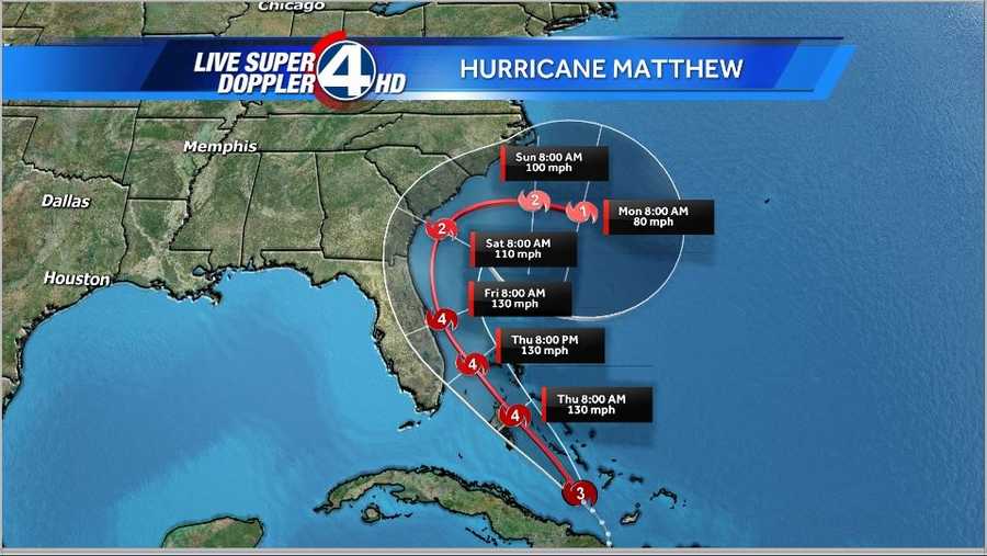 Hurricane Matthew Wed. afternoon maps, graphics