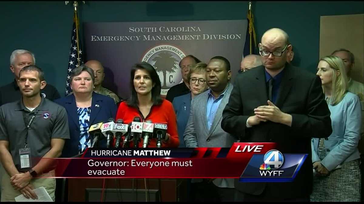 LIVE: Gov. Haley on Matthew: Next update at 6 p.m.