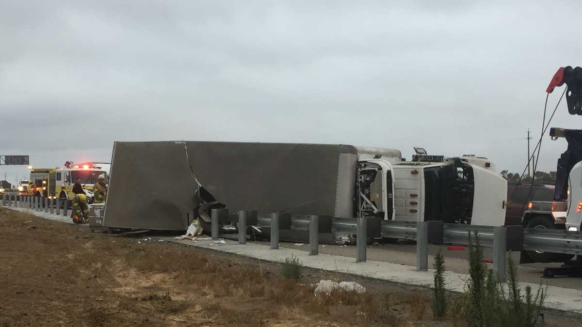 Big rig rollover on Highway 101 southbound near Gonzales