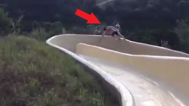 Texas man's video of flying off water slide goes viral