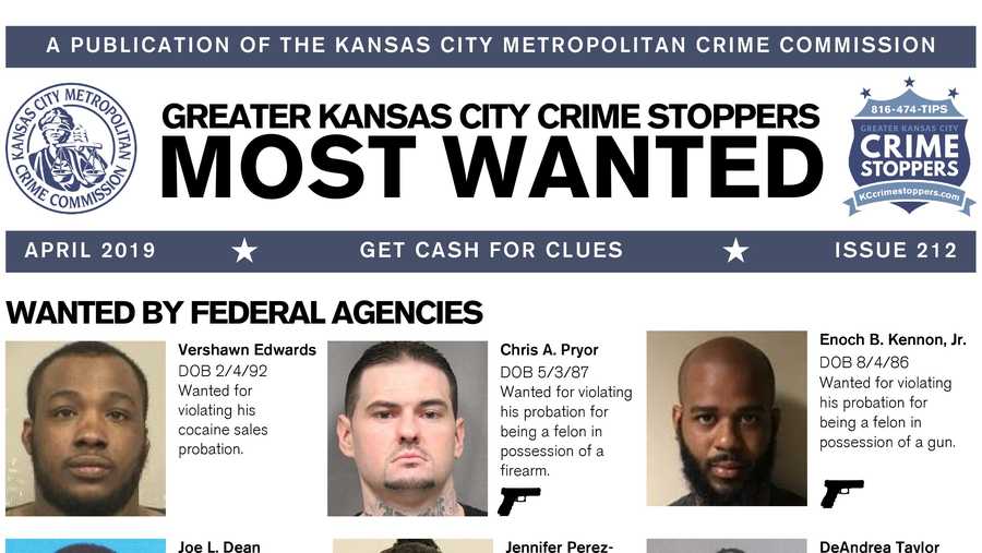 Greater Kansas City Crime Stoppers Most Wanted for April