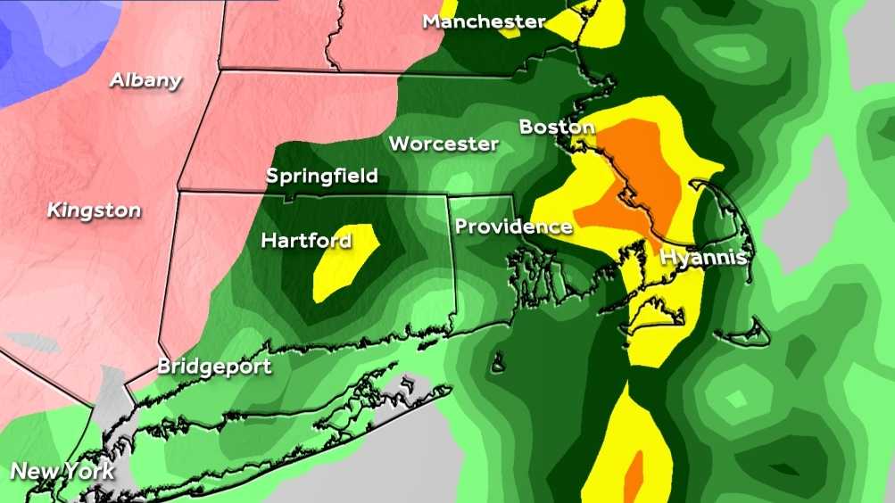 Dramatic temperature drop, flash freeze, follows heavy rain