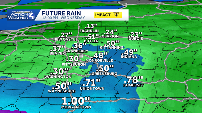 Impact Day Tuesday: Heavy rain for Western Pennsylvania