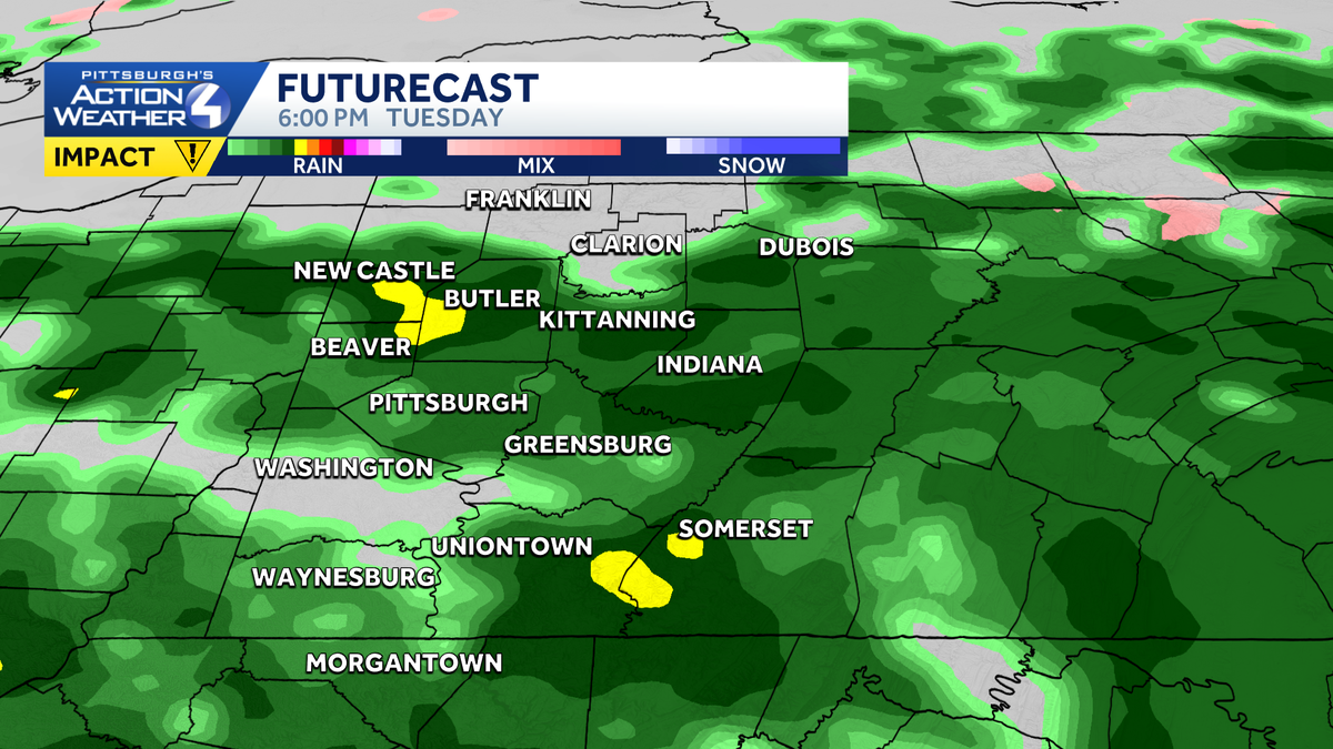 Impact Day Tuesday: Heavy rain for Western Pennsylvania