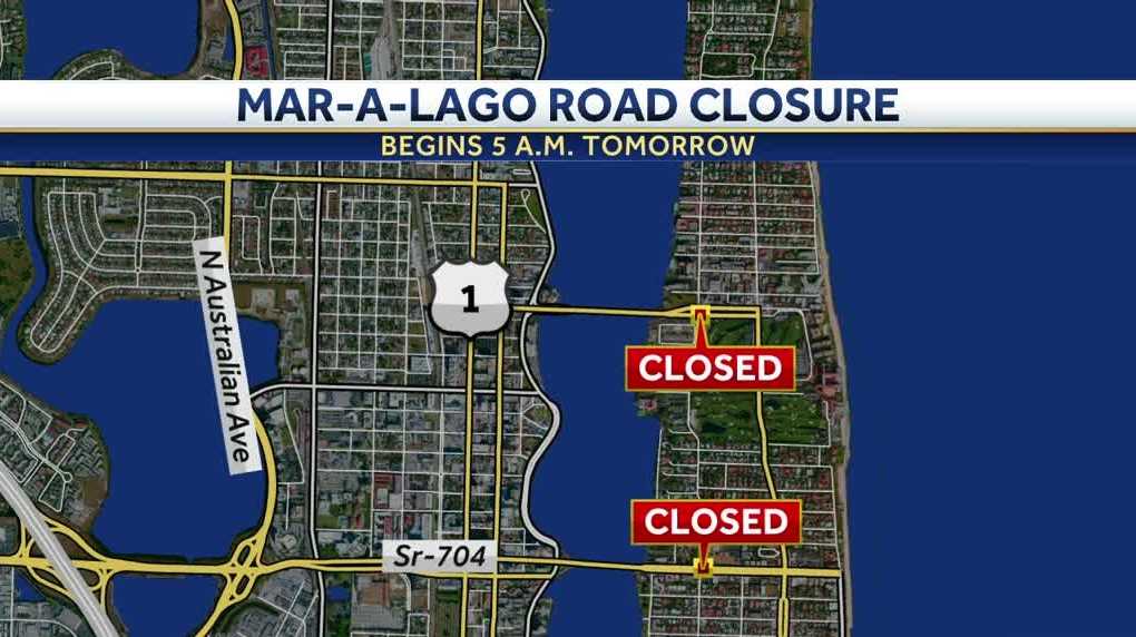 Road closure near Mar-a-Lago extended in Palm Beach