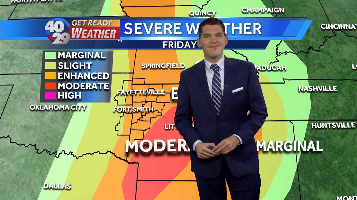 Showers & storms likely Friday Showers & storms likely Friday