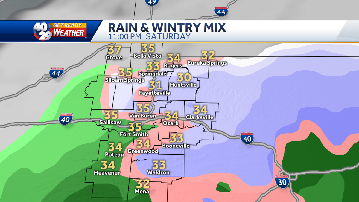 Update on Wintry Mix chances for Saturday night