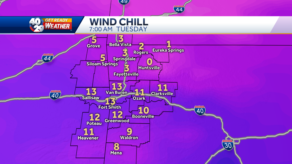 Bitter cold again for Tuesday morning
