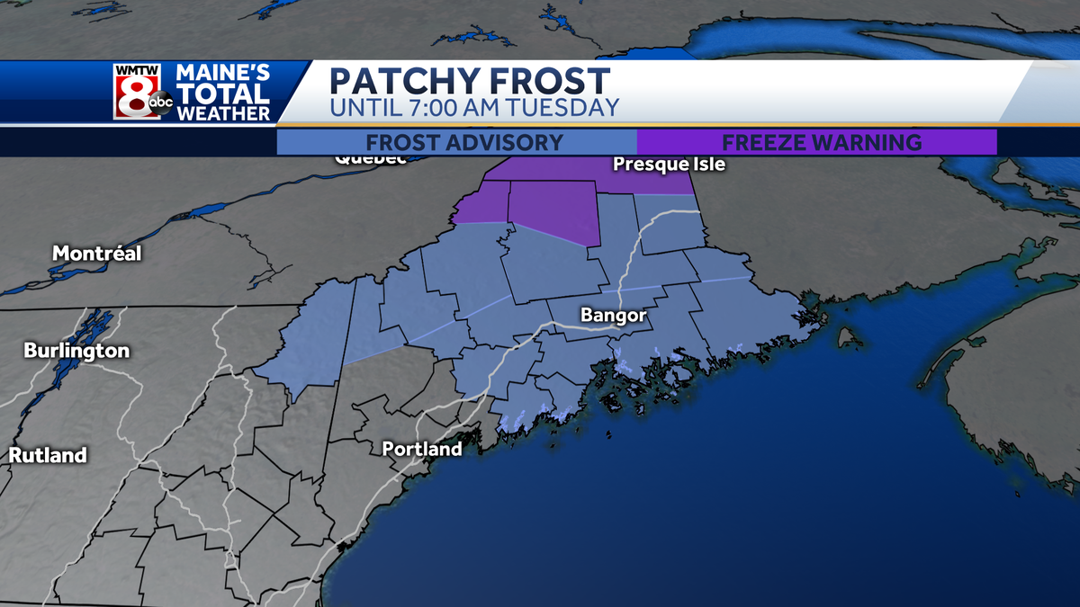 Impact Weather: Frost advisory Tuesday morning