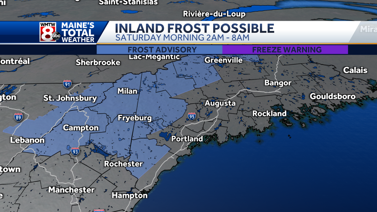 Timeline: First frost advisory of the season for southern Maine
