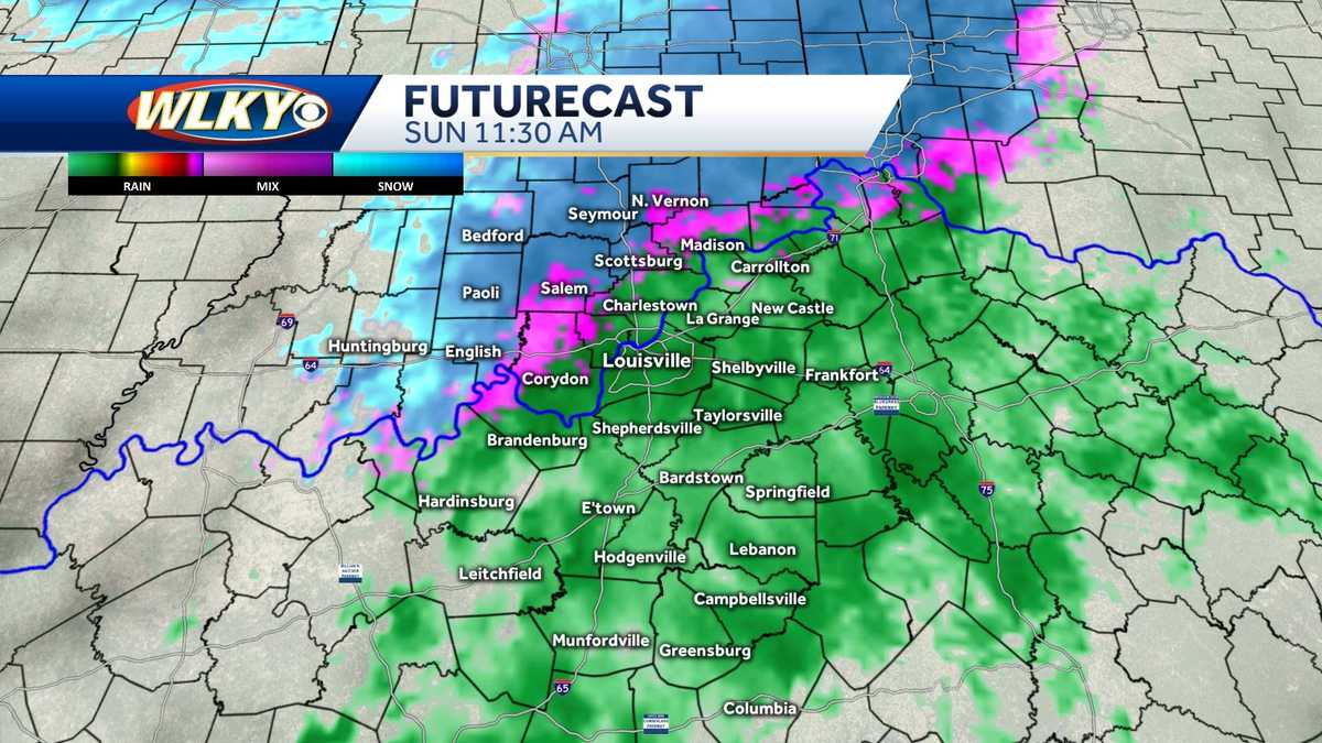 Some areas will see a wintry mix on Sunday