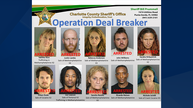 37 people arrested during mass drug bust operation in Charlotte County