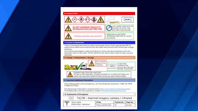 Cal Fire explains challenges extinguishing Tesla Semi fire