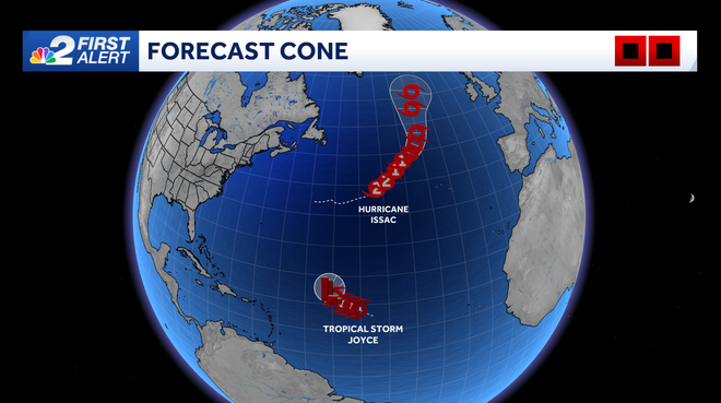 Tracking Isaac, Joyce and new area to watch in the Caribbean