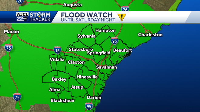 A Flood Watch is in place this weekend due to heavy rain