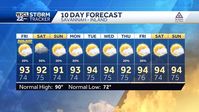 Savannah: Tracking heat and a few thunderstorms