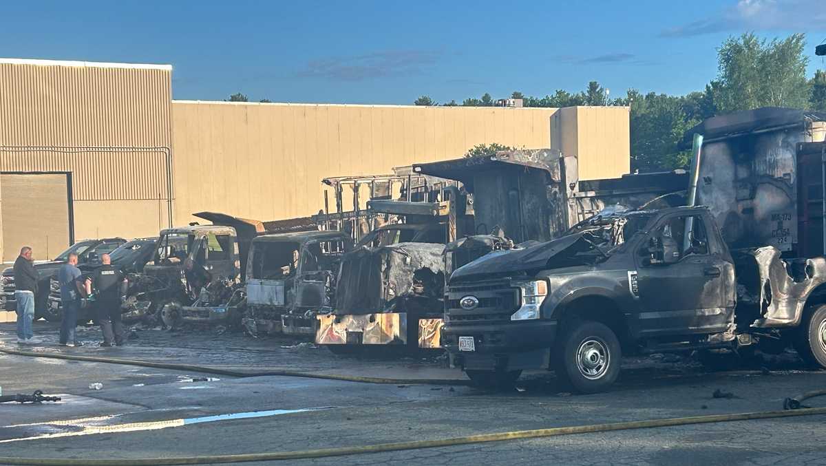 Several trucks burned in Billerica, Mass., fire, crews investigating cause