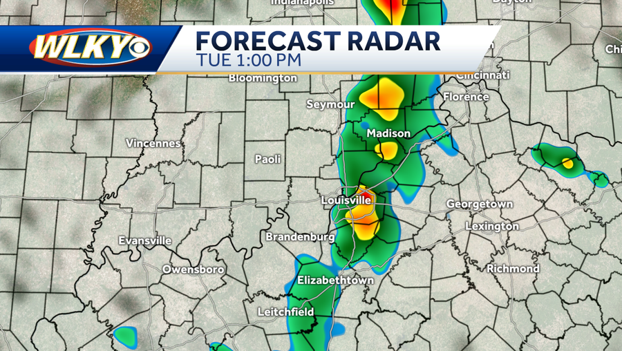 Louisville area severe weather timeline for Tuesday