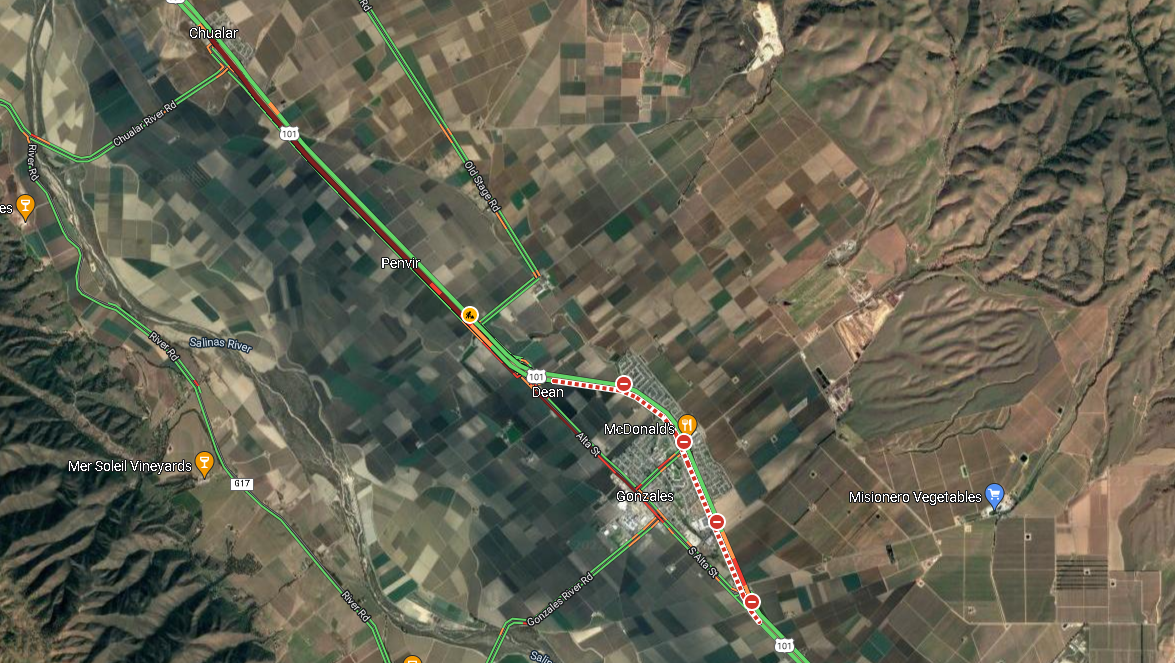 Fuel spill closes Highway 101 South near Gonzales