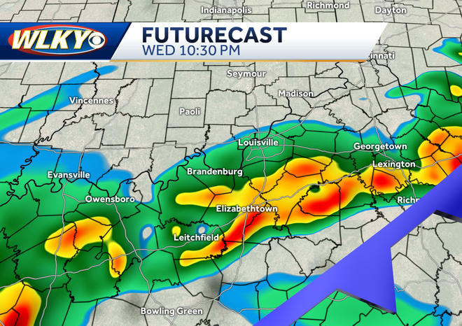 Record-high temperatures in Louisville followed by rain, storms