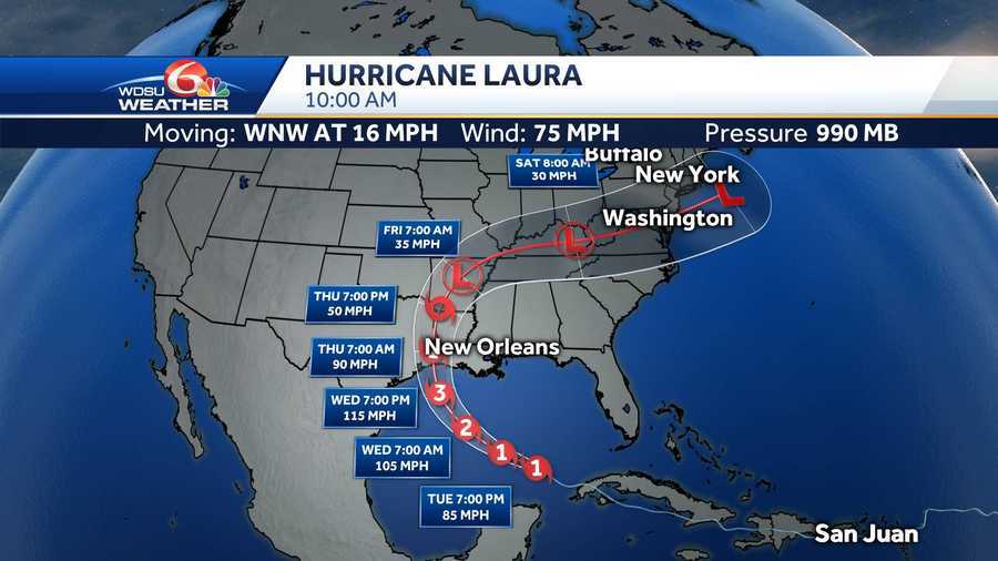 Evacuations ordered as Hurricane Laura aims at Louisiana-Texas border